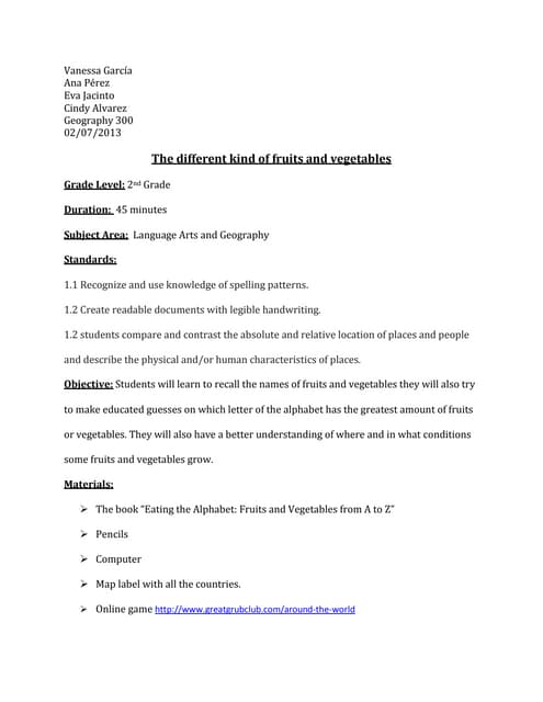 Lesson plan science kinder | DOCX