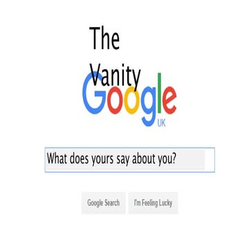 The Vanity Google: What Does Yours Say About You? | PPT