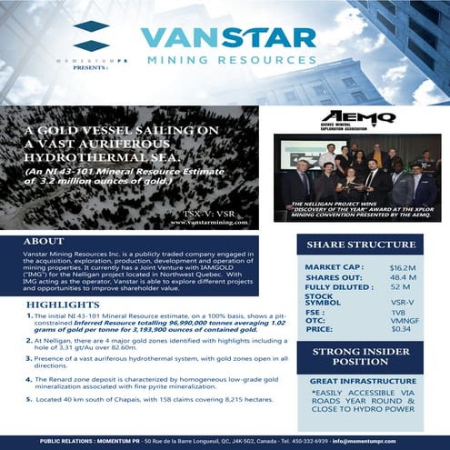 Vanstar Fact Sheet - (VSR.V) - November 2019 | PDF