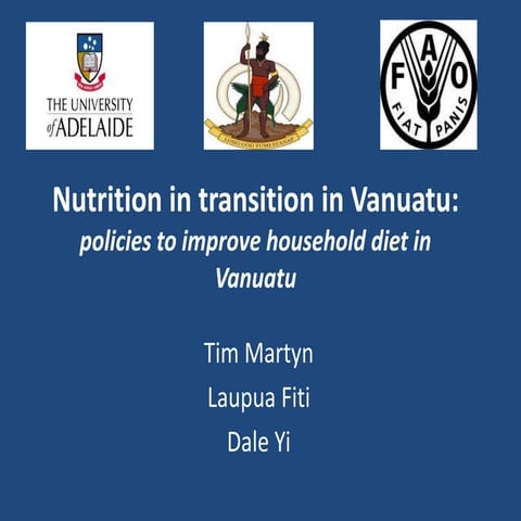 Tim Martyn, FAO Sub-Regional Office for the Pacific Islands, Samoa ...