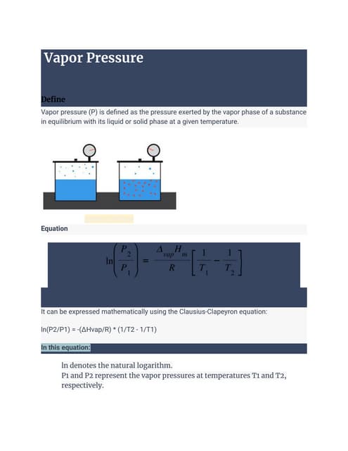 Vapor pressure concept | PPT