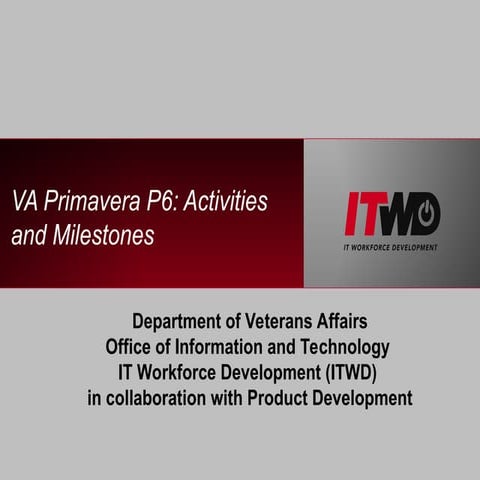 VA Primavera P6_Project Managment Activities and Milestones.ppt
