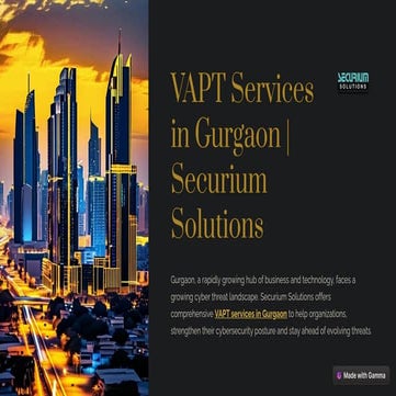 Shielding Digital Fortresses Vapt Solutions In Gurgaon Ppt
