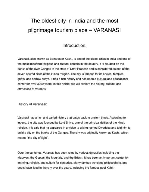 VARANASI.pptx........................... | PPT