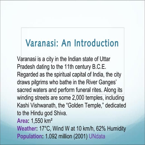 Varanasi ppt | PPT