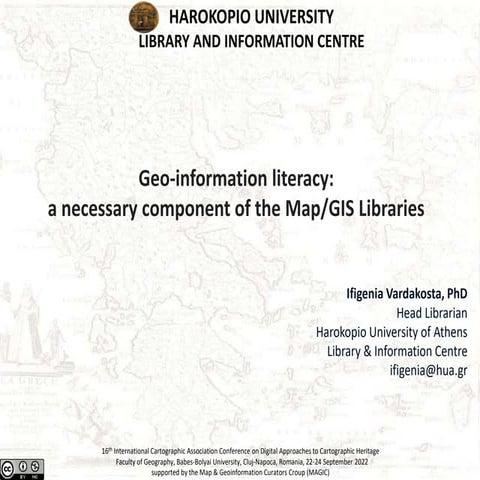 Geo-information literacy: a necessary component of the Map/GIS Libraries | PPTX | Factual | Genres