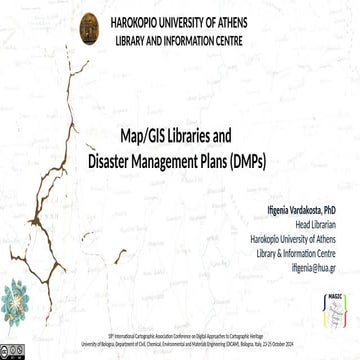 Map/GIS Libraries and Disaster Management Plans (DMPs) | PPTX