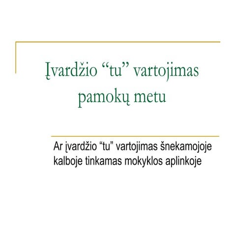 įVardžio tu naudojimas (2) | PPT