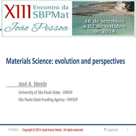 Materials Science: evolution and perspectives. | PDF