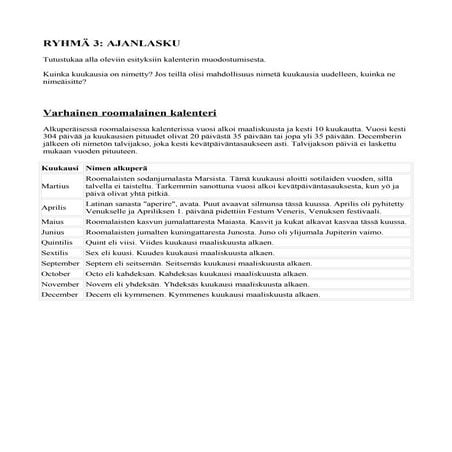 Varhainen Roomalainen Kalenteri | DOC