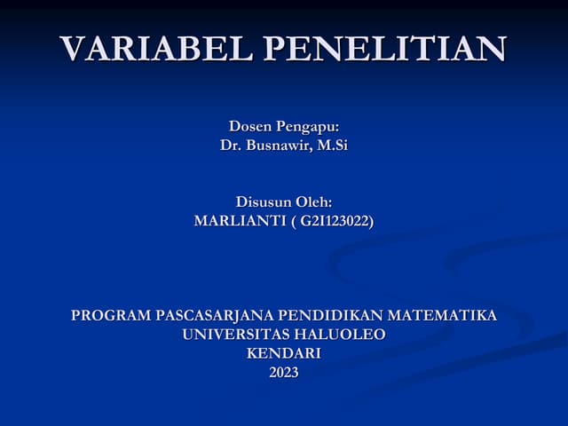 Variabel penelitian | PPT