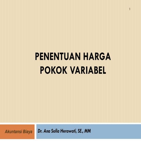 Biaya variabel biaya tetap dan total biaya | PPT