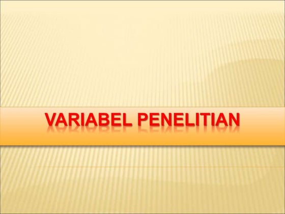 Variabel penelitian | PPT