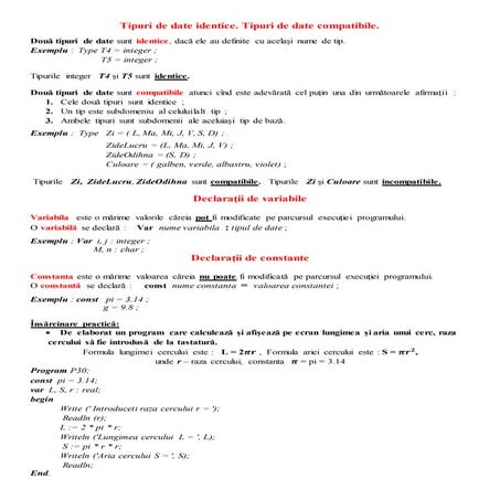 Variabile constante | DOCX