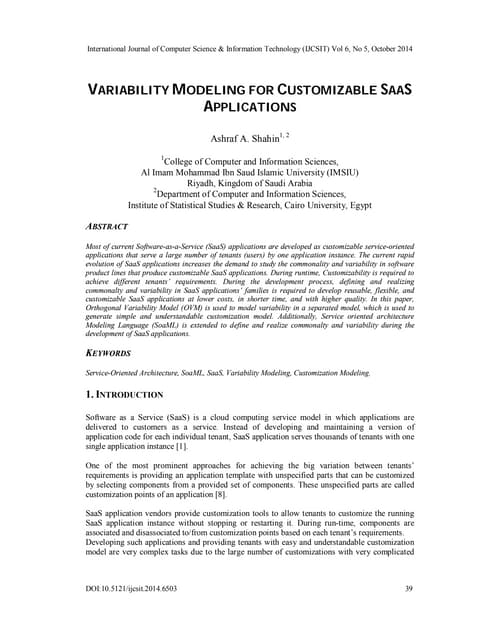 Variability Modeling For Customizable Saas Applications Pdf 9565