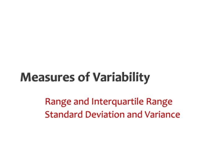 Measures of variability | PPTX