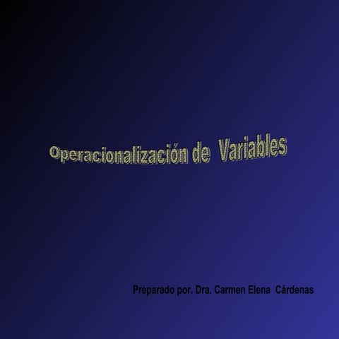 Definición conceptual y operacional de las variables | PPTX