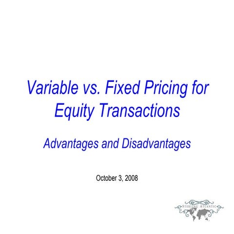 Variable Vs. Fixed Pricing W Pics | PPT