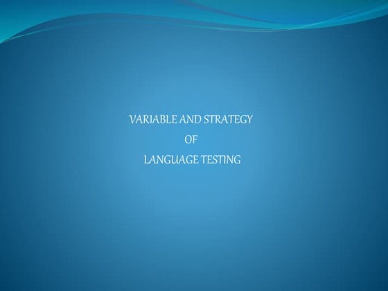 The Language Assessment Process | PDF