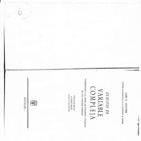 Variable compleja l.v. ahlfors - aguilar - 1966 | PDF