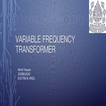 VARIABLE FREQUENCY TRANSFORMER PRESENTATION.pptx