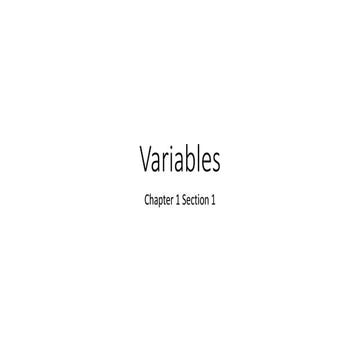 Variables | PPTX | Physics | Science