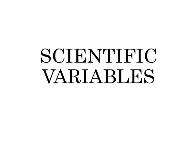 Variables in research | PPTX