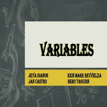 Variables and what is the meaning of variales | PPTX | Physics | Science