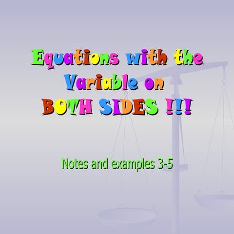 Variables On Both Sides | PPT