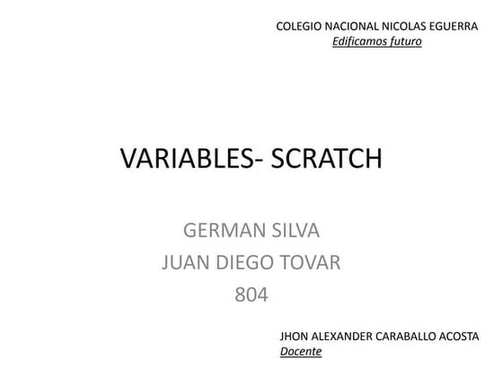 Variables en scratch | PPTX