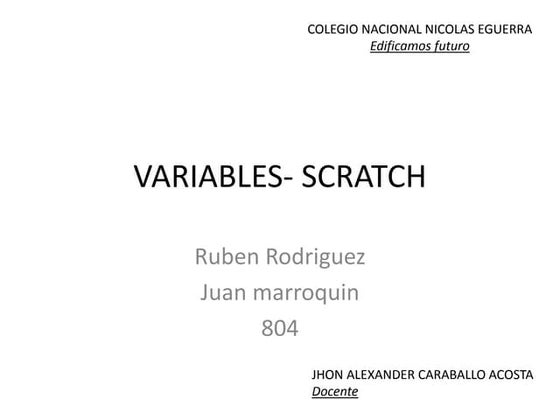 Variables en scratch | PPTX