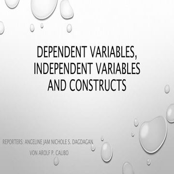 Variables and constructs | PPTX | Science
