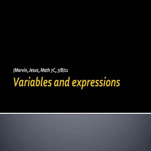 Variables and expressions | PPT