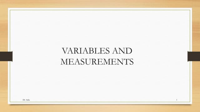 Variables And Measurements Present1 Pptx