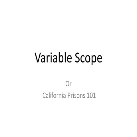 Variable scope | PPTX | Programming Languages | Computing