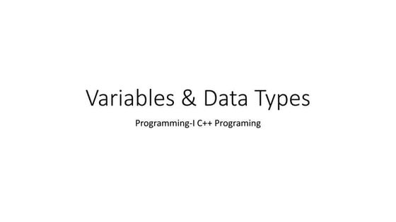 Variables In C Ppt 1180