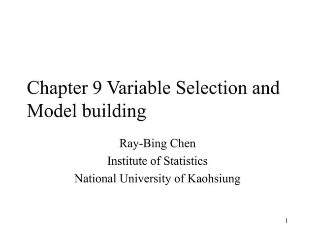 Variableselectionmodelbuilding Ppt