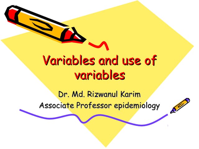 Types of variables in research | PPTX