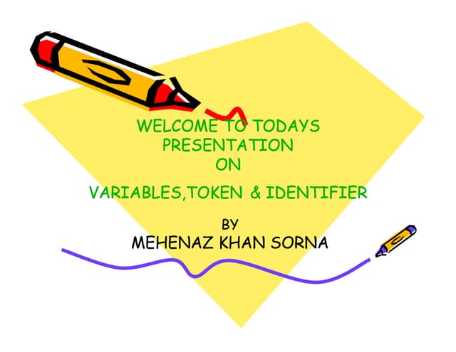 Variable Token And Identifier In C Programming Ppt