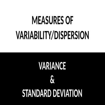 VARIANCE AND STANDARD DEVIATION Statistics | PPT