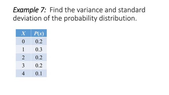 Variance and standard deviation | PPTX