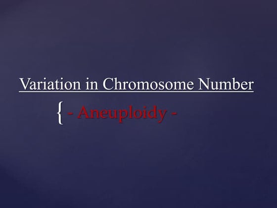 Aneuploidy | PPT