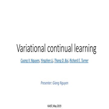 Variational continual learning | PPTX