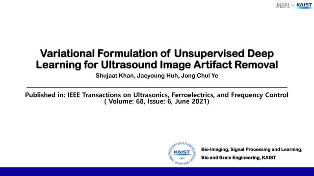 Variational Formulation Of Unsupervised Deep Learning For Ultrasound Image Artifact Removal