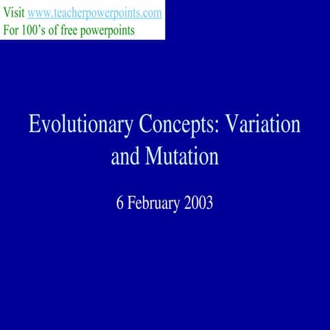 variation and mutation for biology a-level | PPT