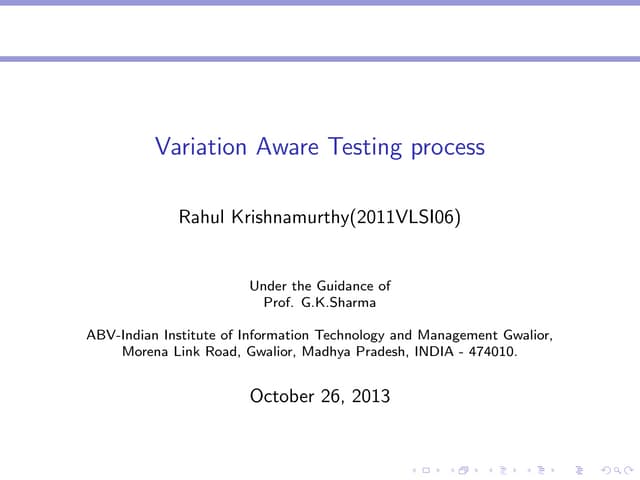 VLSI Static Timing Analysis Timing Checks Part 5 - On Chip Variation | PDF