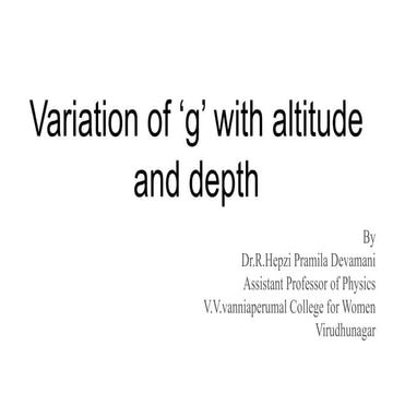 Variation of g with latitude or rotation of earth | PPTX