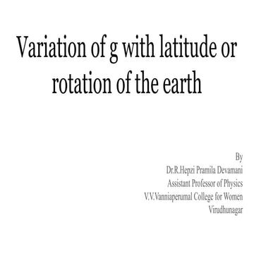 Variation of g with latitude or rotation of earth | PPTX
