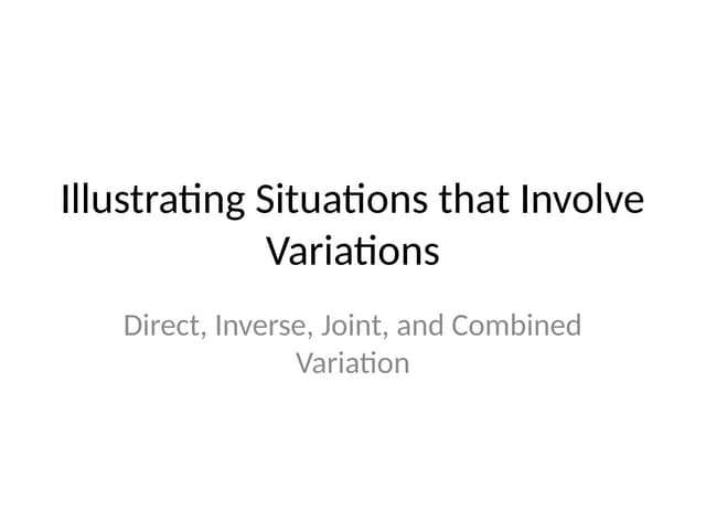 direct and inverse variations | PPTX