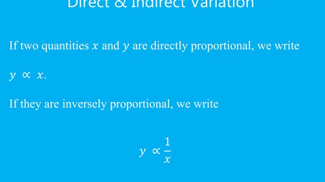 direct and inverse variations | PPTX